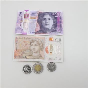 Foreign Currency With 30 British Pounds; 4 Pieces | Property Room