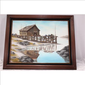 Framed Fishing Shack Painting | Property Room