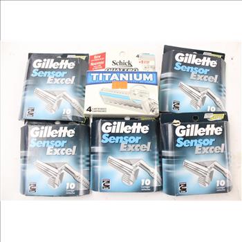 Gillette Sensor Excel And Schick Quattro Razor Cartridge Packs, 6 ...