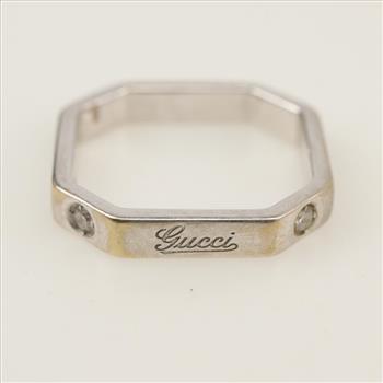 Gucci 18kt White Gold Octagonal Diamond Ring | Property Room