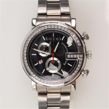 Gucci Chronoscope Chronograph Diamond Watch -Evaluated By Our Certified ...