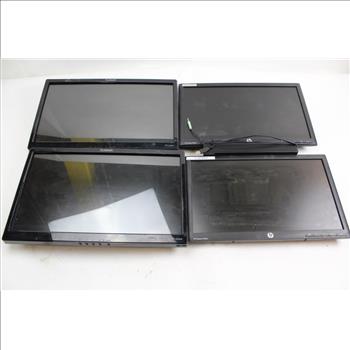 HP & Planar Computer Monitors; 4 Pieces | Property Room