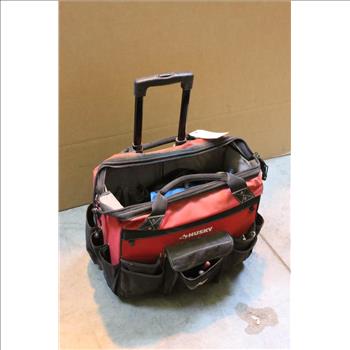 Husky Rolling Tool Bag With Various Hand Tools, 20+ Pieces | Property Room