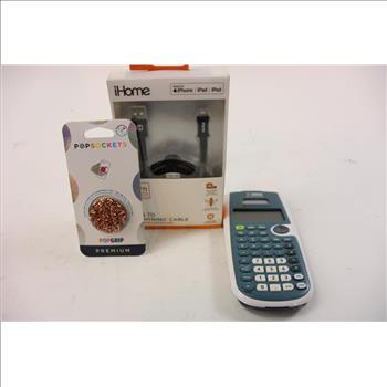 IHome USB 10ft Cable, Texas Instruments Calculator And PopSocket, 3 ...