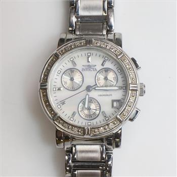 Invicta Clear Stone Chronograph Watch | Property Room