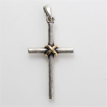 James Avery Silver And 14k Gold Forged Cross Pendant, 5.25g | Property Room