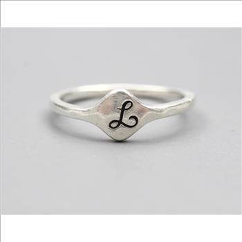 James Avery Sterling Silver Petite Signet Initial Ring | Property Room