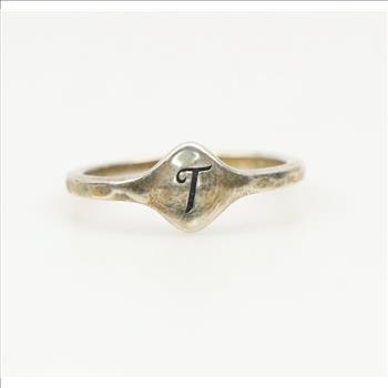 James Avery Sterling Silver Petite Signet Initial Ring | Property Room