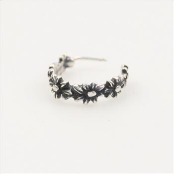 James Avery Sterling Sliver Margarita Floral Flower Hoop Earring ...