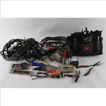 Jumper Cable, Tool Bag And Hand Tool Assortment, 10+ Pieces | Property Room