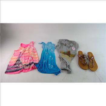 Justice Girl's Tops & Express Sandals, 4 Pieces | Property Room