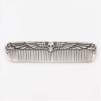 King Baby Sterling Silver Winged Skull Comb | Property Room
