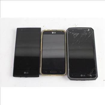 LG Cell Phone Lot, 3 Pieces, Sold For Parts | Property Room