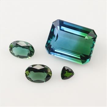 Loose Tourmaline And Blue Green Quartz Stones, 4 Pieces | Property Room