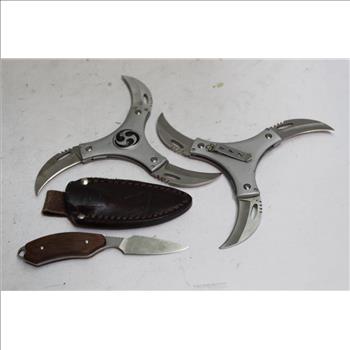 Master Cutlery, Lone Wolf Folding And Fixed Blade Knives 3 Pieces ...