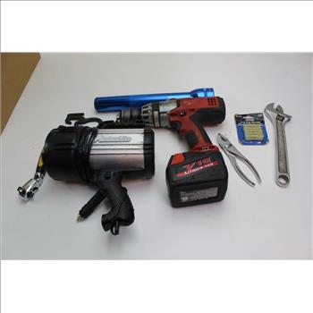 Milwaukee Cordless Drill, Vectorlite Spotlight And More Various Tools ...