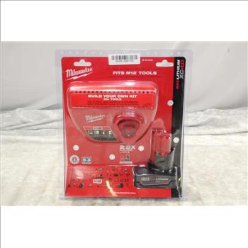 Milwaukee M12 12-Volt Lithium-Ion XC Battery Pack 4.0 Ah And Charger Starter Kit | Property Room