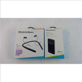 MobileSpec Neckband Headset & Power Bank, 2 Pieces | Property Room