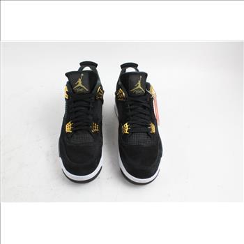 Nike Air Jordan Retro 4s "Royalty", Shoes, Black White Gold, Mens Size ...