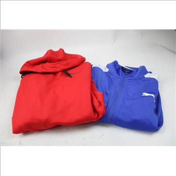 Nike Dri-Fit Red Hoodie, T-Shirt, And Puma Blue Track Jacket, Medium, 3 ...