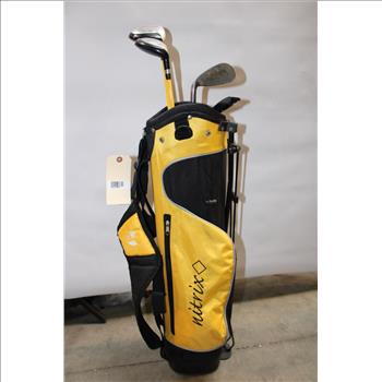 Nitrix Clubs In Nitrix Yellow Golf Bag; 5 Pieces | Property Room