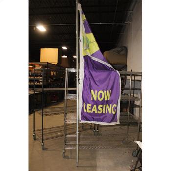 "Now Leasing" Large Flag With Pole | Property Room
