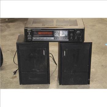 Onkyo Quartz Synthesized Tuner And Amplifier RI With Bose Speakers (2 ...