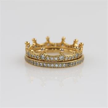 Pandora GP Sparkling Queen Crown Stacking Ring Set | Property Room