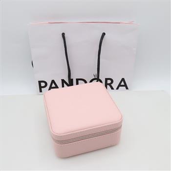 Pandora Pink Square Zippered Travel Jewelry Box | Property Room