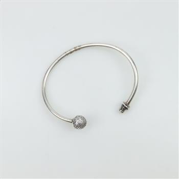 Pandora Sterling Silver Cuff Bangle Bracelet | Property Room