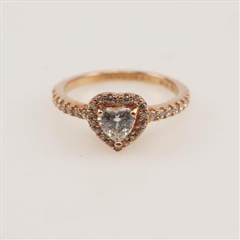 Pandora Sterling Silver GP Sparkling Elevated Heart Ring | Property Room