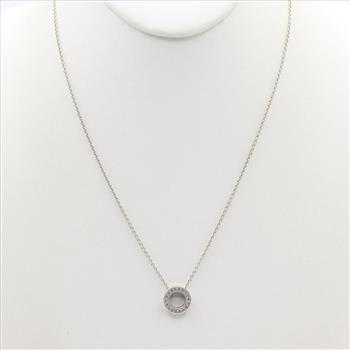 Pandora Sterling Silver Logo Pave Circle Collier Necklace | Property Room