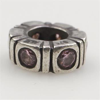 Pandora Sterling Silver Pink Stone Spacer Charm | Property Room