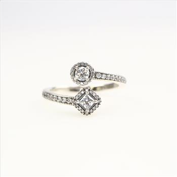 Pandora Sterling Silver Sparkling Square And Circle Ring | Property Room