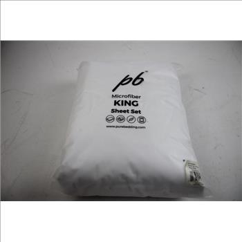 PB Microfiber King Sheet Set, 6 Pieces, VF-KING-WH | Property Room