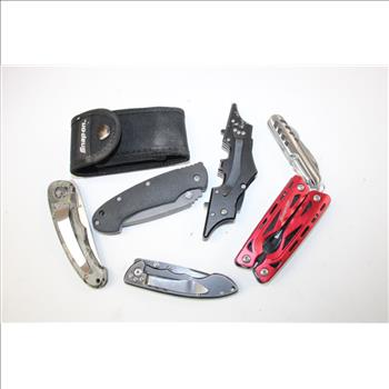 Pocket Knives And Snap-On Multi Tool, 6 Pieces | Property Room