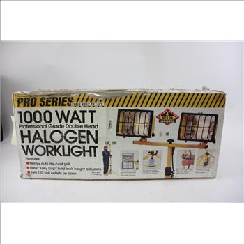 Pro Series 1000 Watt Professional Grade Double Head Halogen Worklight ...