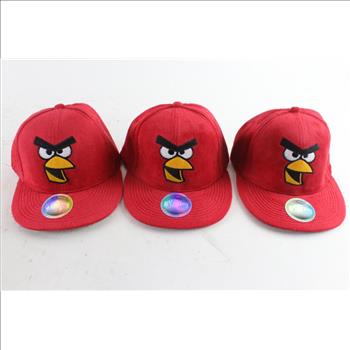 Rovio Red Plush Angry Birds Adjustable Caps, 3 Pieces | Property Room
