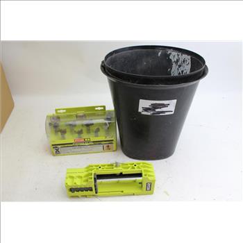 Ryobi Forstner Bit Set, And More In Black Bucket, 5+ Pieces | Property Room