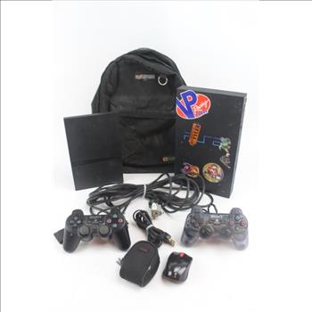 Sony PS2 Systems & More In Black Backpack; 4+ Pieces | Property Room