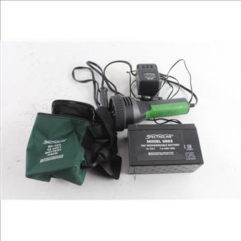Spectroline Titan UV/Blue Flashlight With Spectroline 12 Volt Battery ...