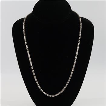 Sterling Silver Byzantine Chain Link Necklace | Property Room