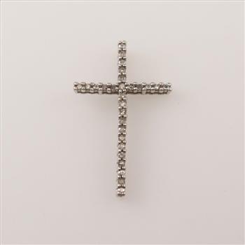 Sterling Silver Diamond Cross Pendant | Property Room