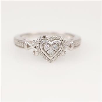 Sterling Silver Diamond Heart Ring | Property Room