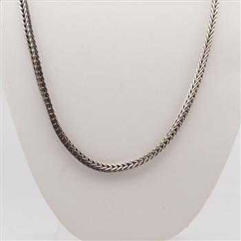 Sterling Silver Foxtail Chain Necklace | Property Room