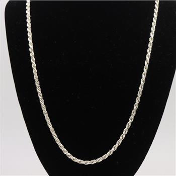 Sterling Silver Rope Chain Necklace | Property Room