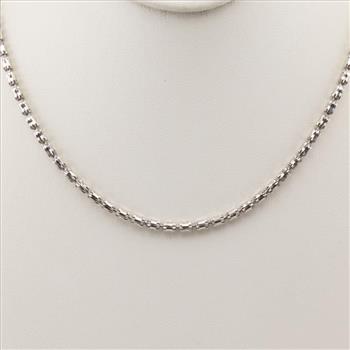 Sterling Silver Sparkle-cut Chain Necklace | Property Room