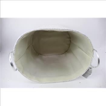 Taylor Madison Designs White And Silver Hamper | Property Room