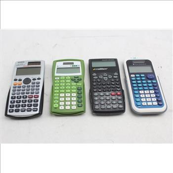 Texas Instruments, Caliber, & Casio Calculators; 4 Pieces | Property Room