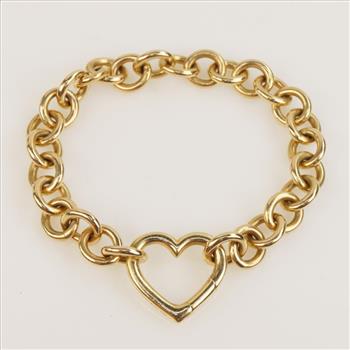 Tiffany & Co. 18kt Gold Open Heart Clasp Bracelet -Evaluated By Our ...